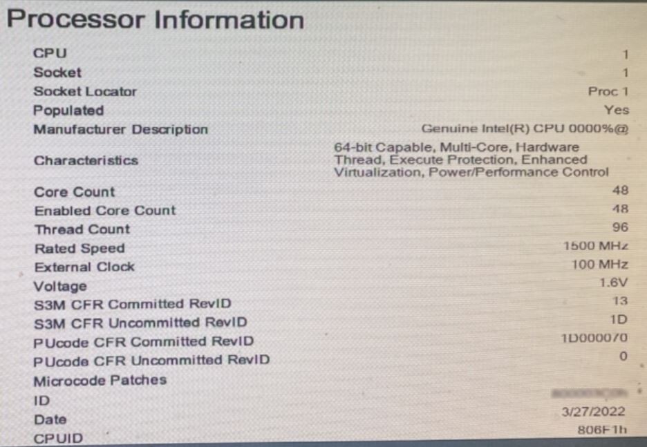 QYFP Intel Xeon 48-Core 1.5GHz 90MB Sapphire Rapids-SP Processor | eBay