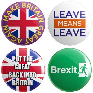 4 x Pro Brexit BUTTON PIN BADGES 25mm 1 INCH | Political Leave EU UK ...