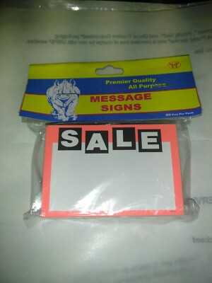 50 Sale Price Signs 2 3/4wx 1 7/8h Store Tag Sale Signs 50 Eye Catchers ...