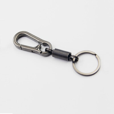 Metal Black Carabiner Clip Spring Keychain Key Holder Hook Men Key Ring ...
