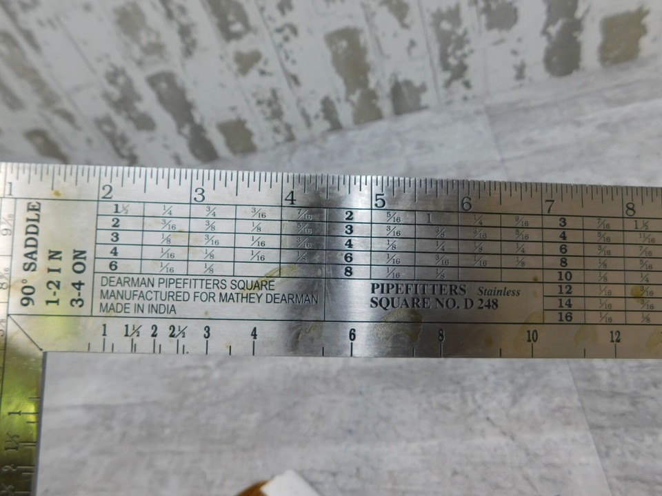 NEW Mathey Dearman Profitter Stainless Steel Pipe Fitter Square, D248 ...