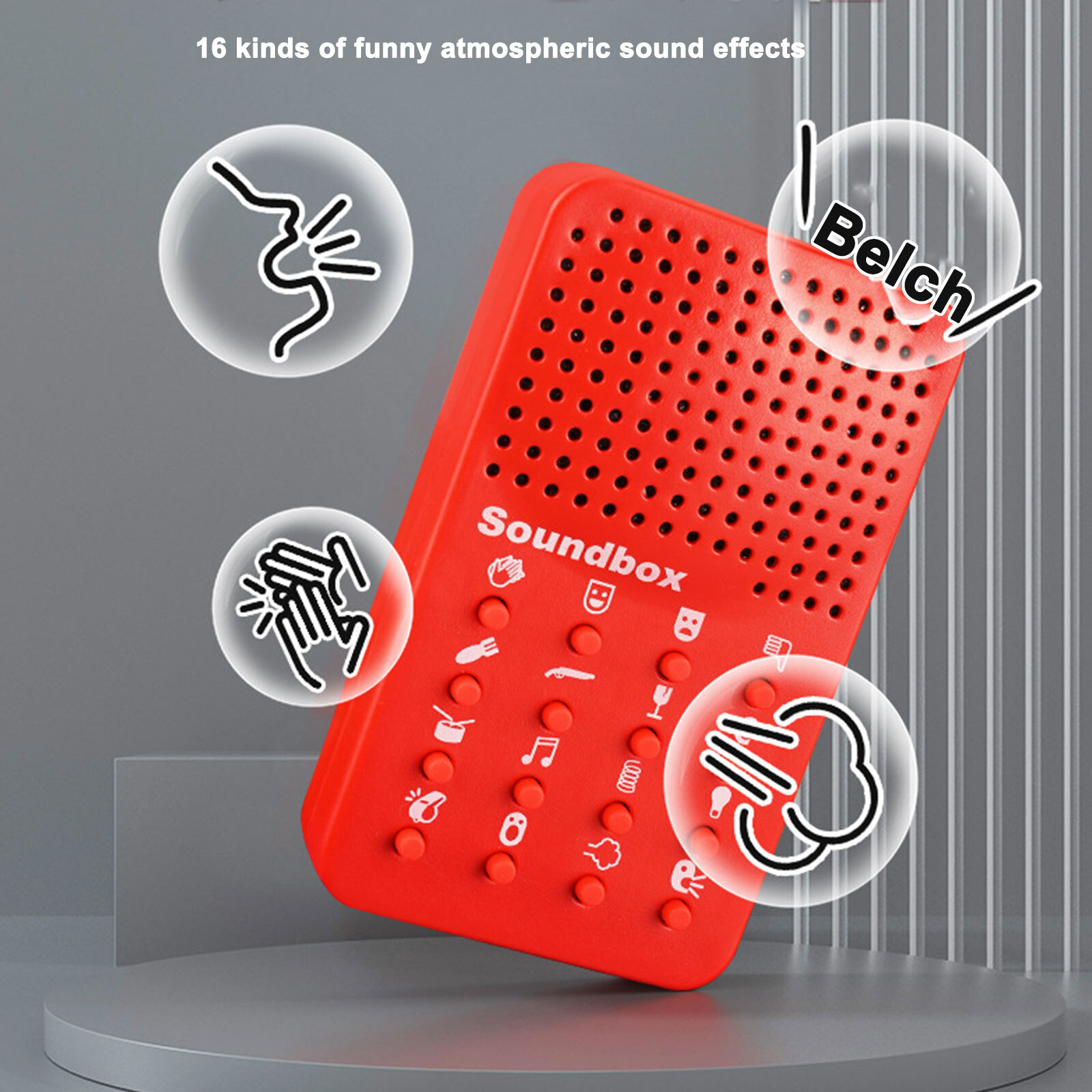 Portable Classic Red Sound Machine Hilarious Novelty Prank 16 Effects ...