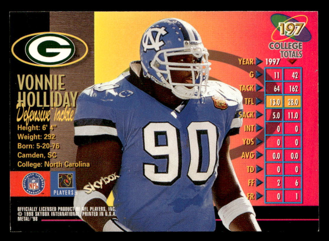 Vonnie Holliday 1998 Metal Universe Rookie Card #197 Green Bay Packers | eBay