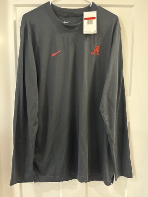 NIKE ALABAMA DRI-FIT PLAYER MEN'S LARGE LONG-SLEEVE FOOTBALL TOP BLACK ...