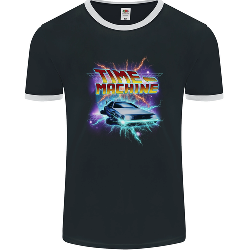 Time Travel Machine Funny 80s Movie Mens Ringer T-Shirt FotL | eBay