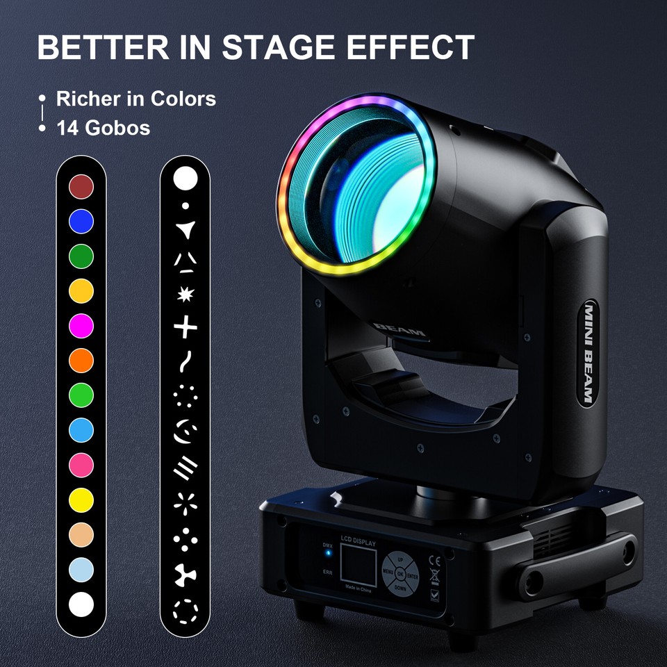 230W 48Prism LED Stage Lighting Gobo Moving Head DJ Disco Party DMX ...