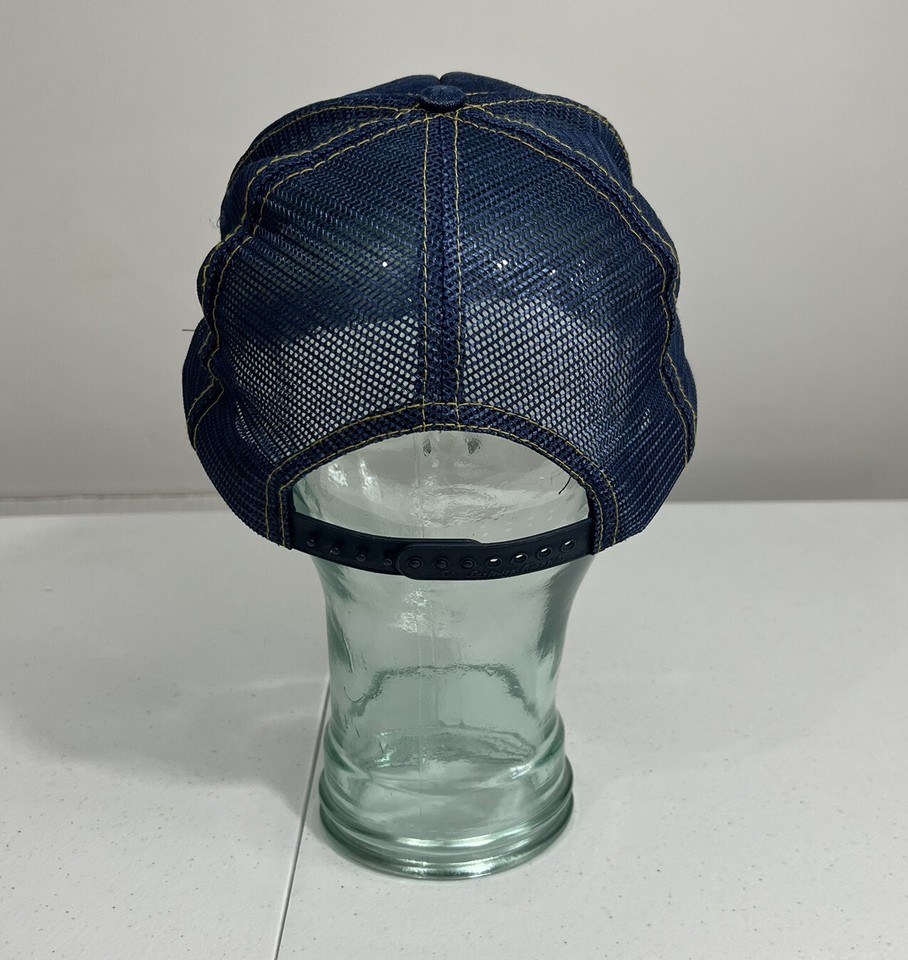 Vintage Denim Wood Worker Pyramid Trucker Hat Patch Cap Rare SnapBack ...