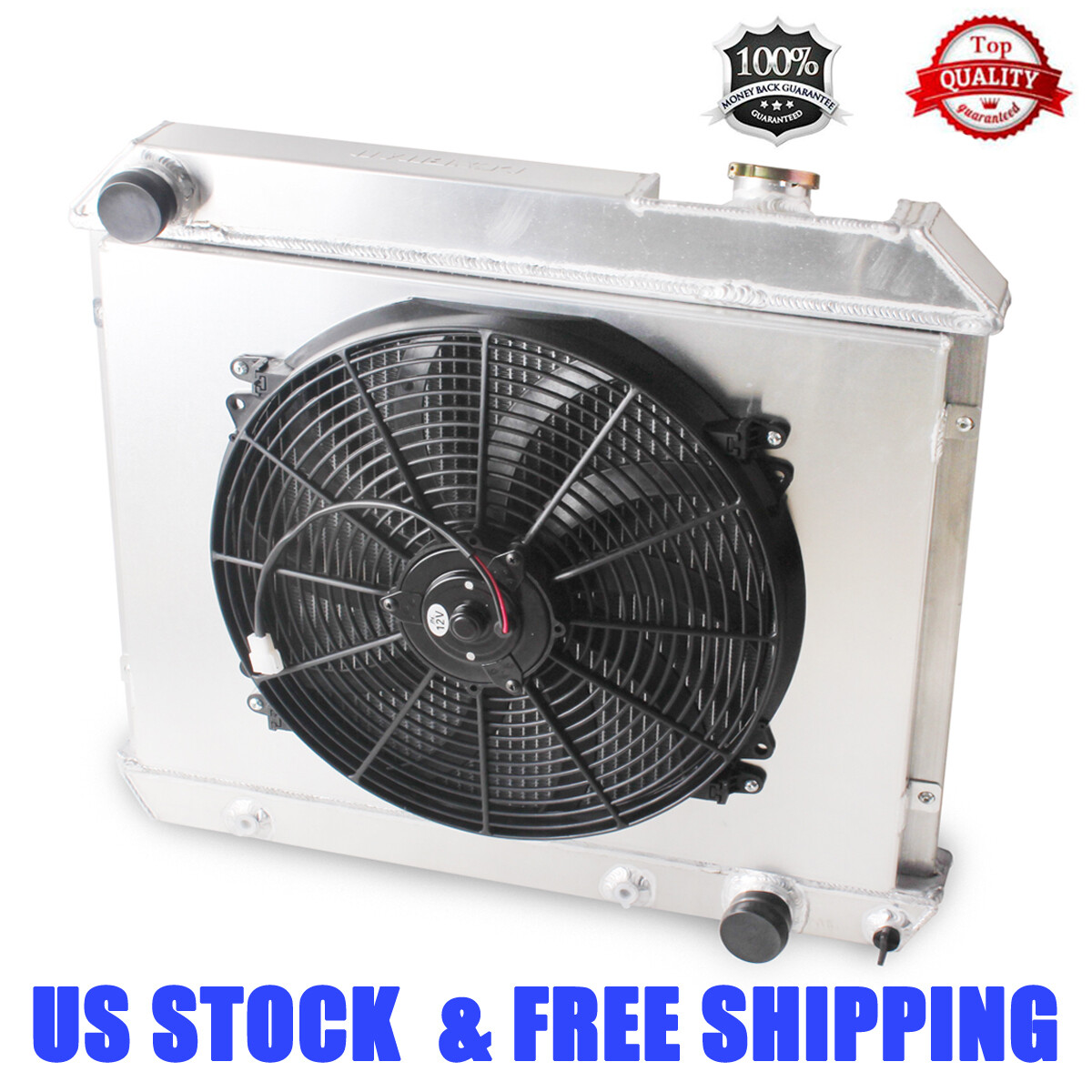 3Row Radiator Shroud+Fan For 1963-1966 1964 65 Chevy C/K C10 C20 C30 ...