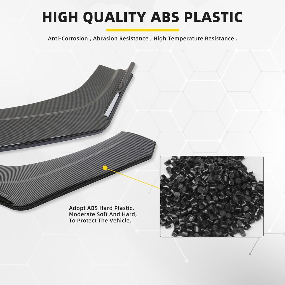 For Ford Mustang 05-14 S197 Carbon Fiber Front Bumper Lip Splitter 3PCS ...