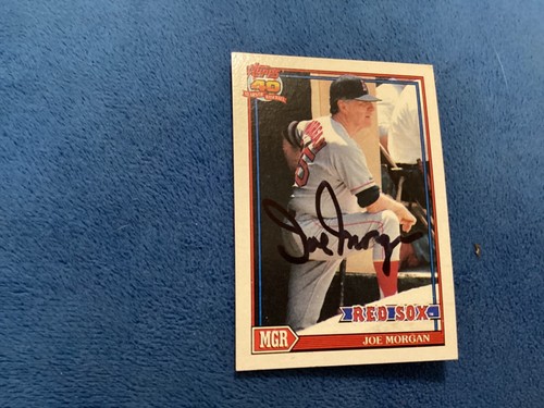 JOE MORGAN SIGNED 1991 TOPPS MINT CARD #21, RED SOX MANAGER/ FREE ...