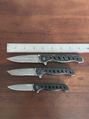 (LOT OF 3) GERBER EVO LARGE, MID, JR. FOLDING/LINERLOCK KNIVES A2539 | eBay