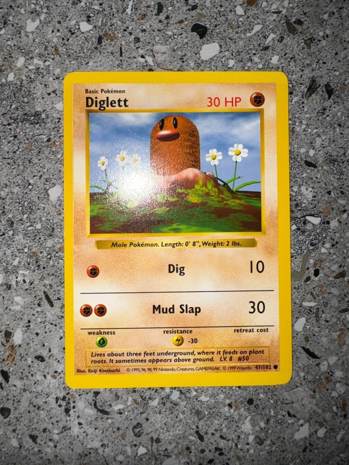Pokemon TCG Cards SHADOWLESS Base Set Diglett 47/102 EXC | eBay Australia