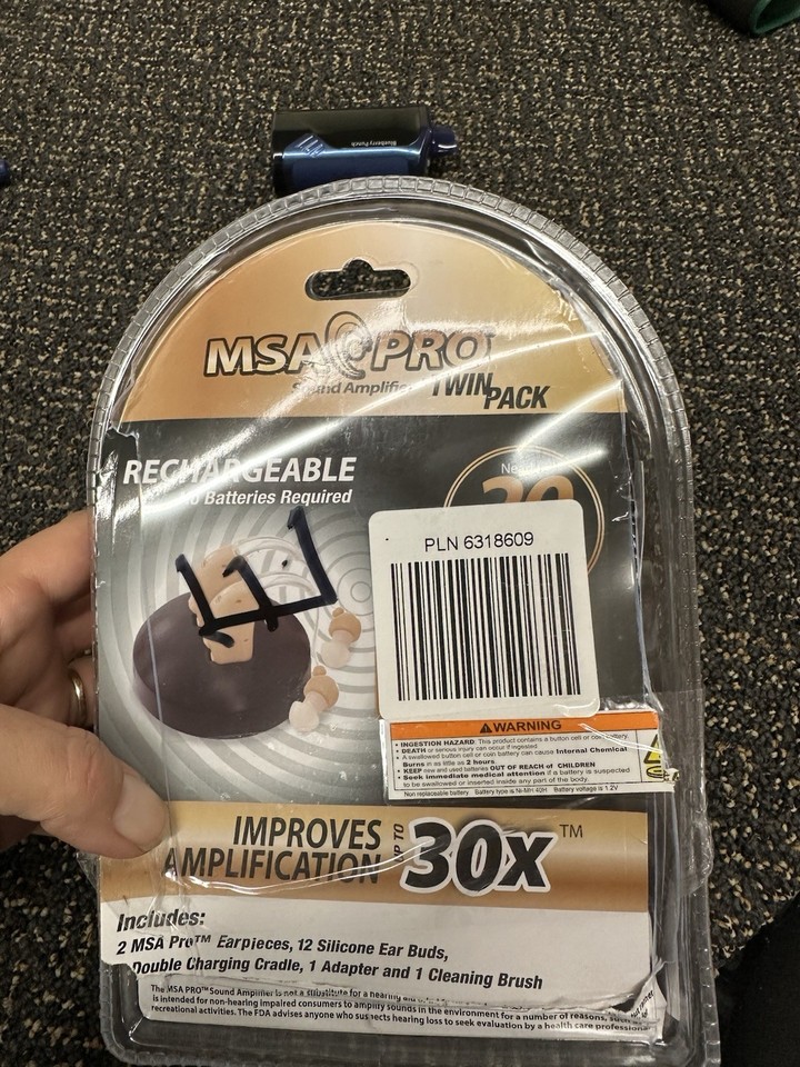 MSA Pro Twin Pack Sound Amplifier BEIGE - 20 HOURS OF BATTERY OPEN ...