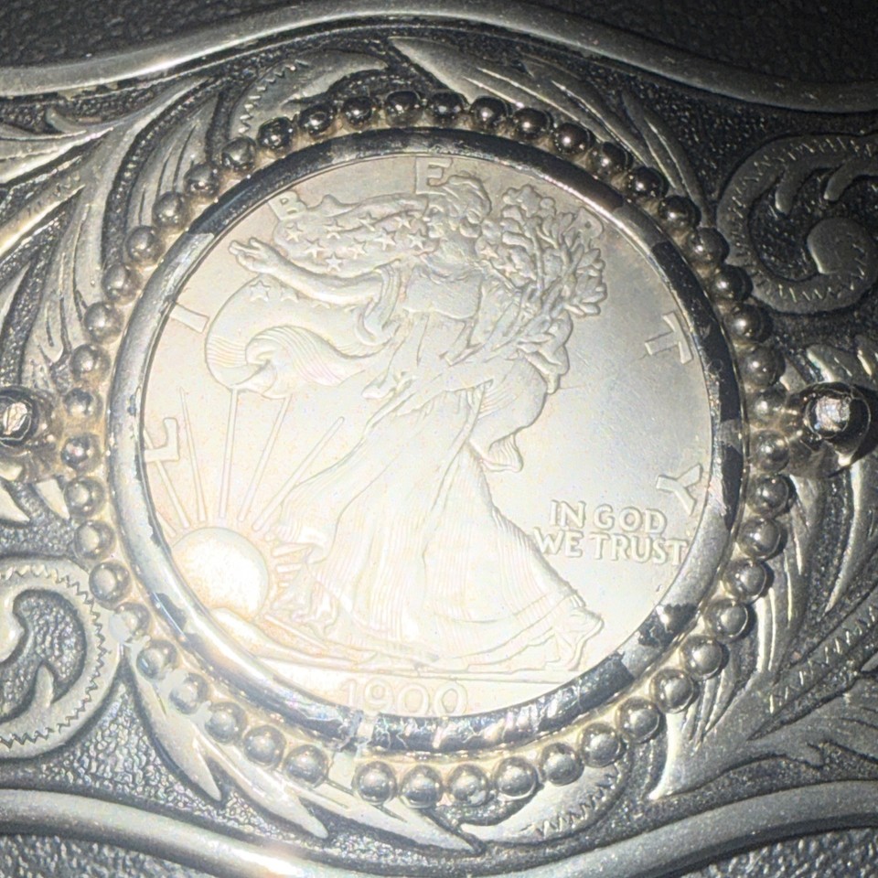 1921 Morgan Silver Dollar Belt Buckle Damage On Rings And Coin Look | eBay