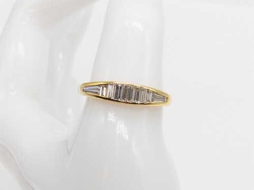 Designer $6000 1.50ct VS G Baguette Diamond 5mm 18k Yellow Gold Band ...