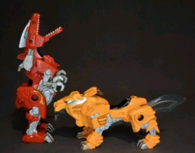Yellow Saber Tooth Tiger Red T-Rex Battle Zord Power Rangers Figure ...