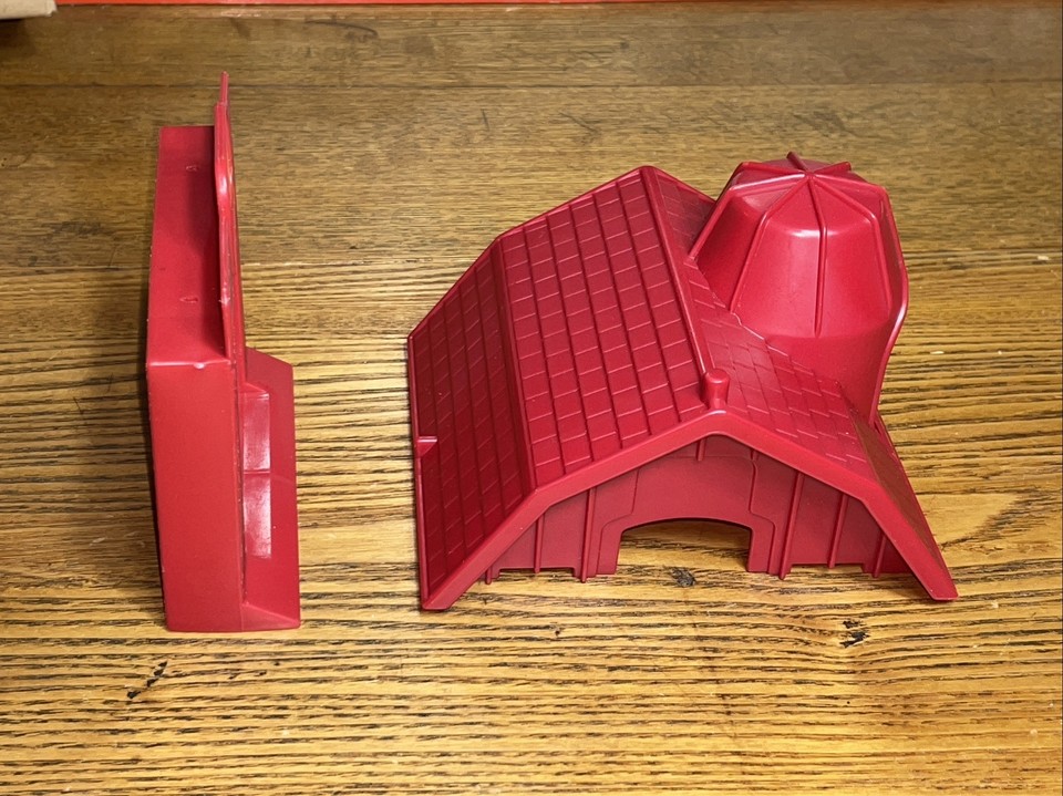 Lincoln Logs Plastic Red Barn Roof and Double Barn Doors Replacement ...