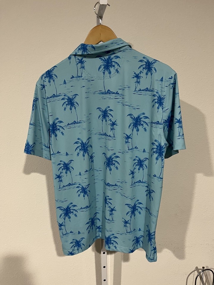 Chubbies Hawaiian Palm Tree Tropical Performance Polo Shirt Sz Small | eBay