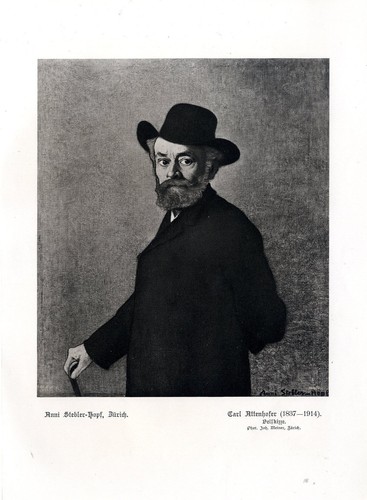 Anni Stebler- Hopf, Zürich Carl Attenhofer Oelskizze Histor. Kunstdruck ...