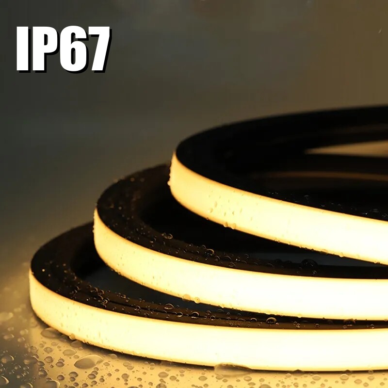 12x12mm IP67 Flexible LED Neon Light Strip Black Silicone LED Channel ...