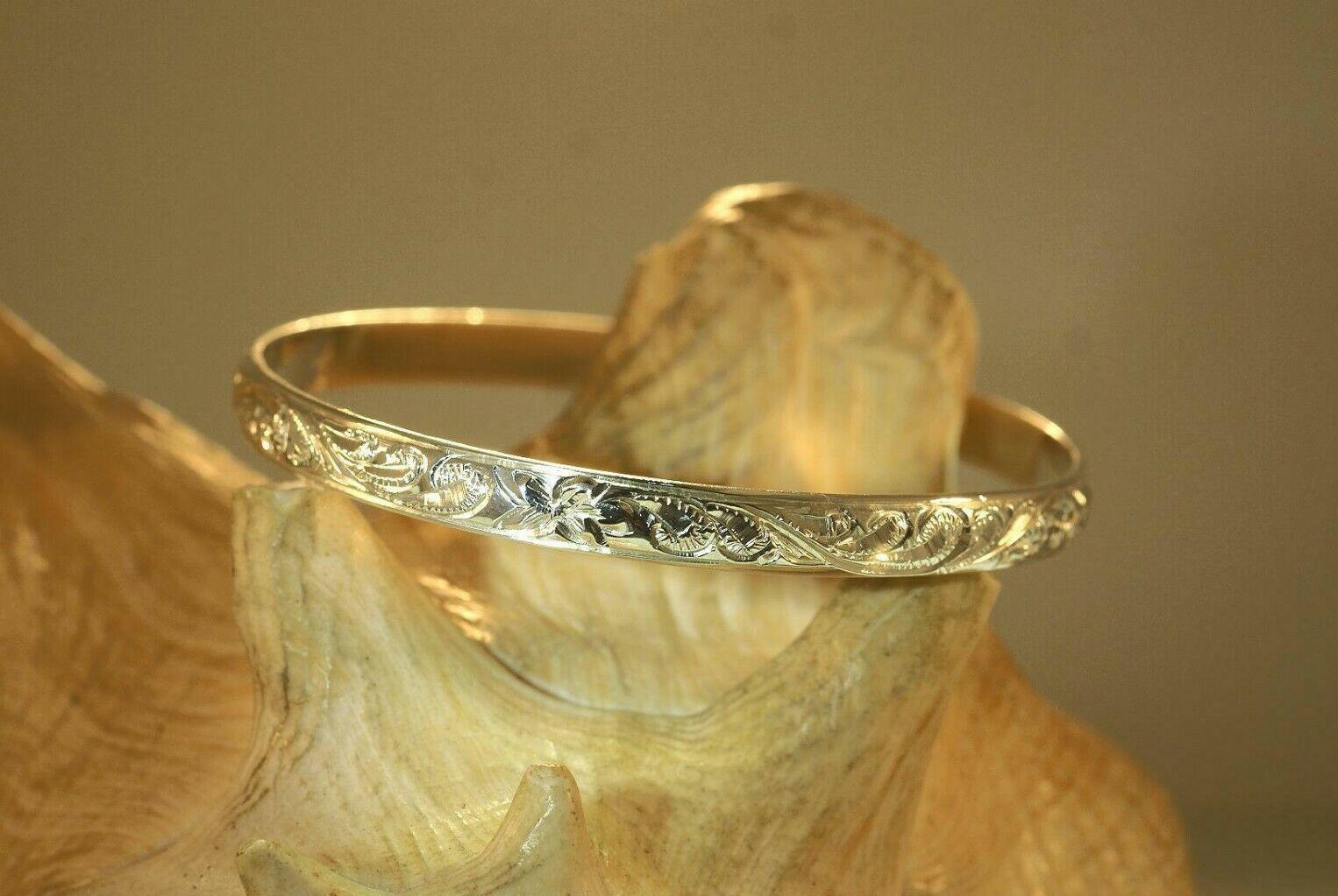 8MM SOLID 925 STER SILVER HAWAIIAN CUSTOM ENGRAVED PERSONALIZED ...