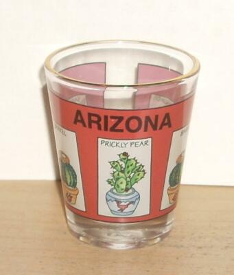 Arizona Cactus Shot Glass 2.5 Inch Gold Rim | eBay