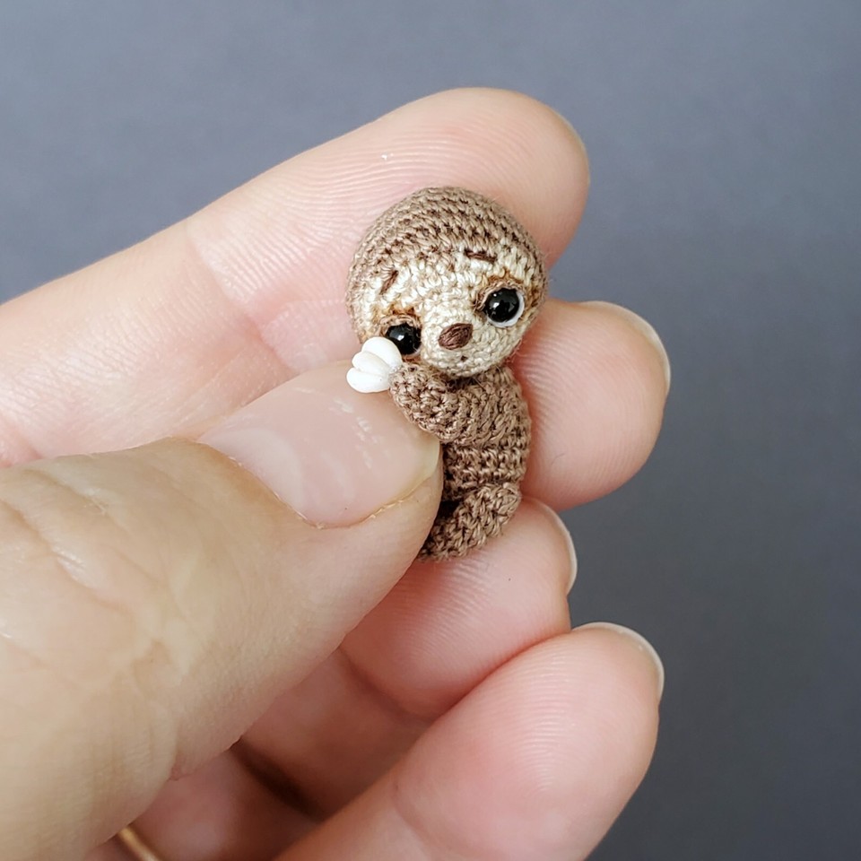 Custom extremely micro Sloth. Dollhouse miniature decor. Doll pet ...