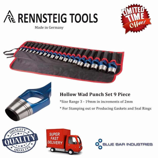 Hollow Wad Punch Set 9 PCE Rennsteig Made in Germany Mega Tools 2018 ...