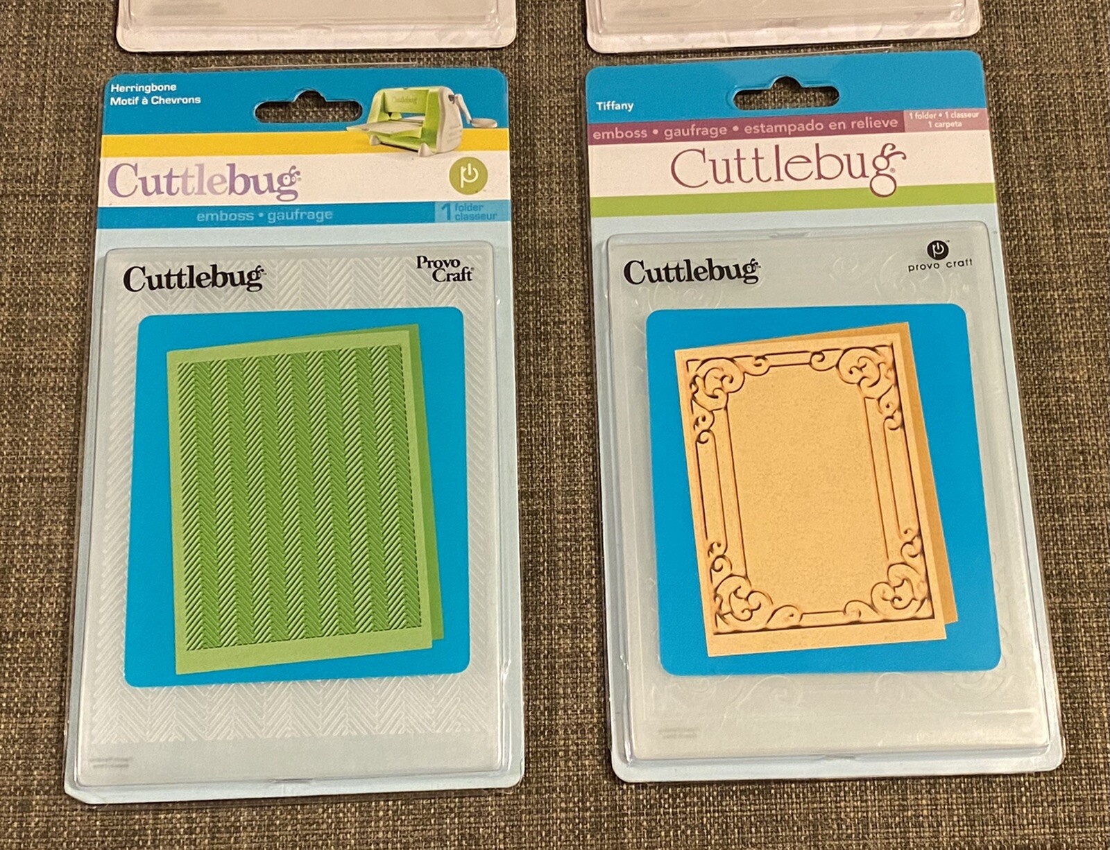 Lot of 4 CUTTLEBUG EMBOSSING FOLDERS - Bloom Dots,Herringbone,Tiffany ...