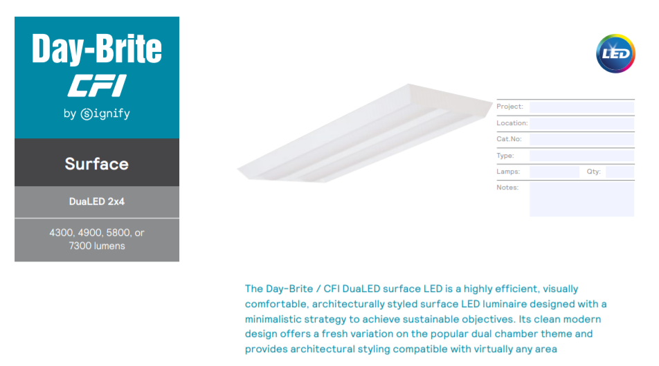 SIGNIFY 2SDL43L840-4-D-UNV-DIM-DAYOCC 2X4 LED SURFACE MOUNT 40K 1428531 ...
