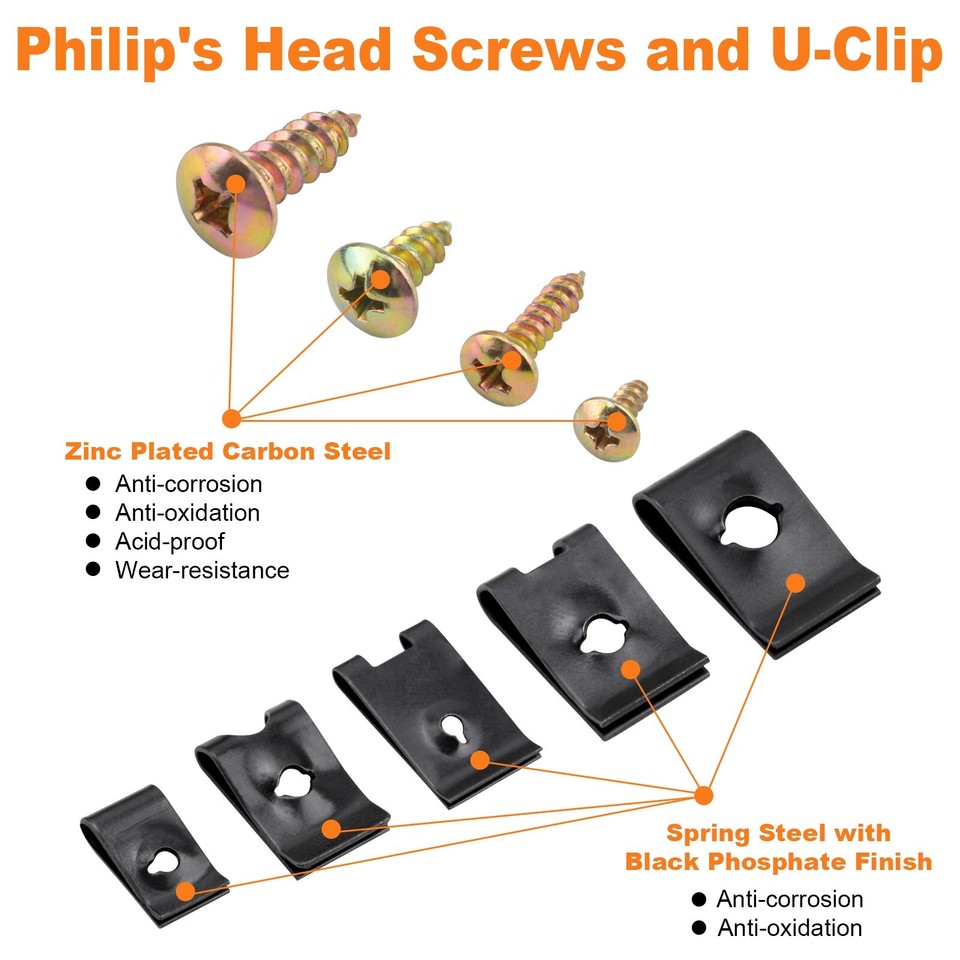 ASSORTED SPIRE CLIPS U NUTS CAPTIVE SPEED FASTENERS FLANGE SELF TAPPING ...