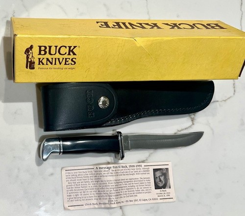 Vintage Buck Pathfinder 105 US made hunting knife with original sheath ...