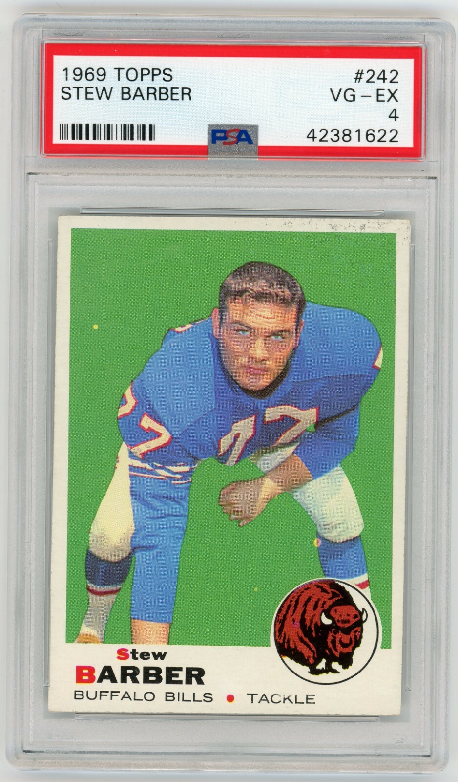 STEW BARBER 1969 Topps #242 Buffalo Bills PSA4 VG-EX | eBay