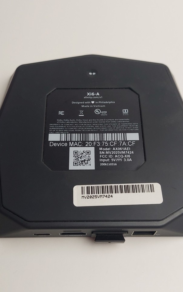 Xfinity Xi6-A Model AX061AEI Streaming Box w/ Adapter NO REMOTE | eBay