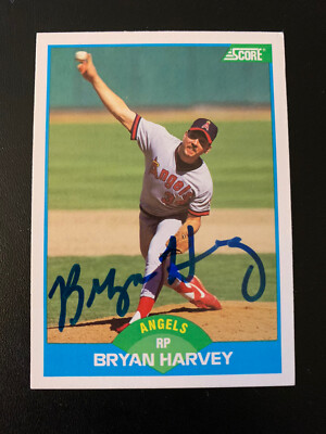 Bryan Harvey Signed 1989 Score #185 Card California Angels Autograph ...
