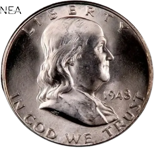 1948 Franklin Half Dollar ~ Gem BU (Full Bell Lines -FBL) ~~ 90% Silver ...