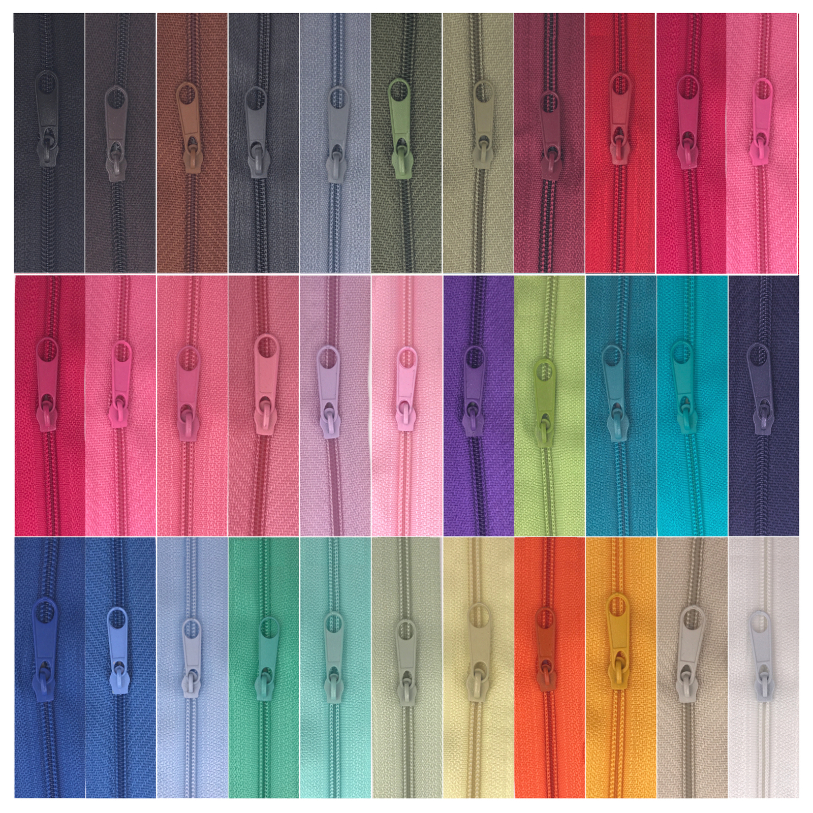 CONTINUOUS ZIP & SLIDERS No. 5 *23 COLOURS* ZIPPERS CUSHIONS UPHOLSTERY ...