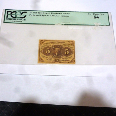 FR 1228 US 5 CENT FRACTIONAL CURRENCY NOTE PCGS VERY CHOICE NEW 64 | eBay