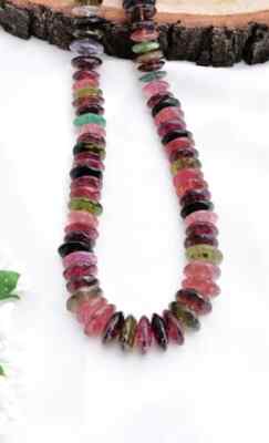 Multi Tourmaline Shaded German Cut Beads Gemstone Necklace, Gemstone ...