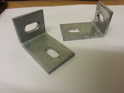 2 x 75 mm x 50x 50x 6 mm Galvanised angle unequal cleats fencing ...