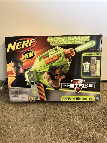 Nerf Rayven CS-18 N-Strike Elite Glow In the Dark Blaster Gun Brand New ...