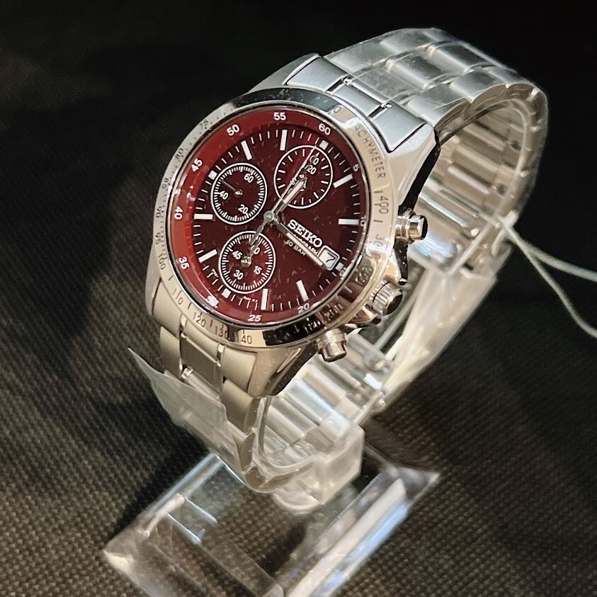 SEIKO SPIRIT SBTQ045 Chronograph Men's Watch Dial Color Red Limited ...