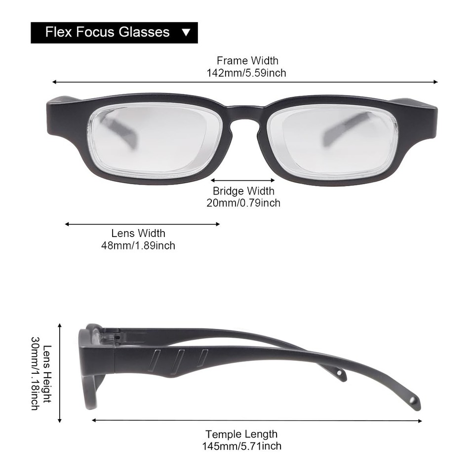 Flex Focal Adjustable Glasses Dial Vision Reading Glasses Zoom ...