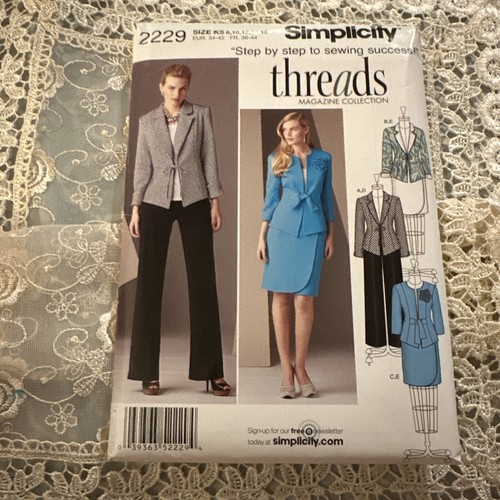 Simplicity 2229 Bow Front Jacket Pants Skirt Size 8 16 Uncut Sewing ...