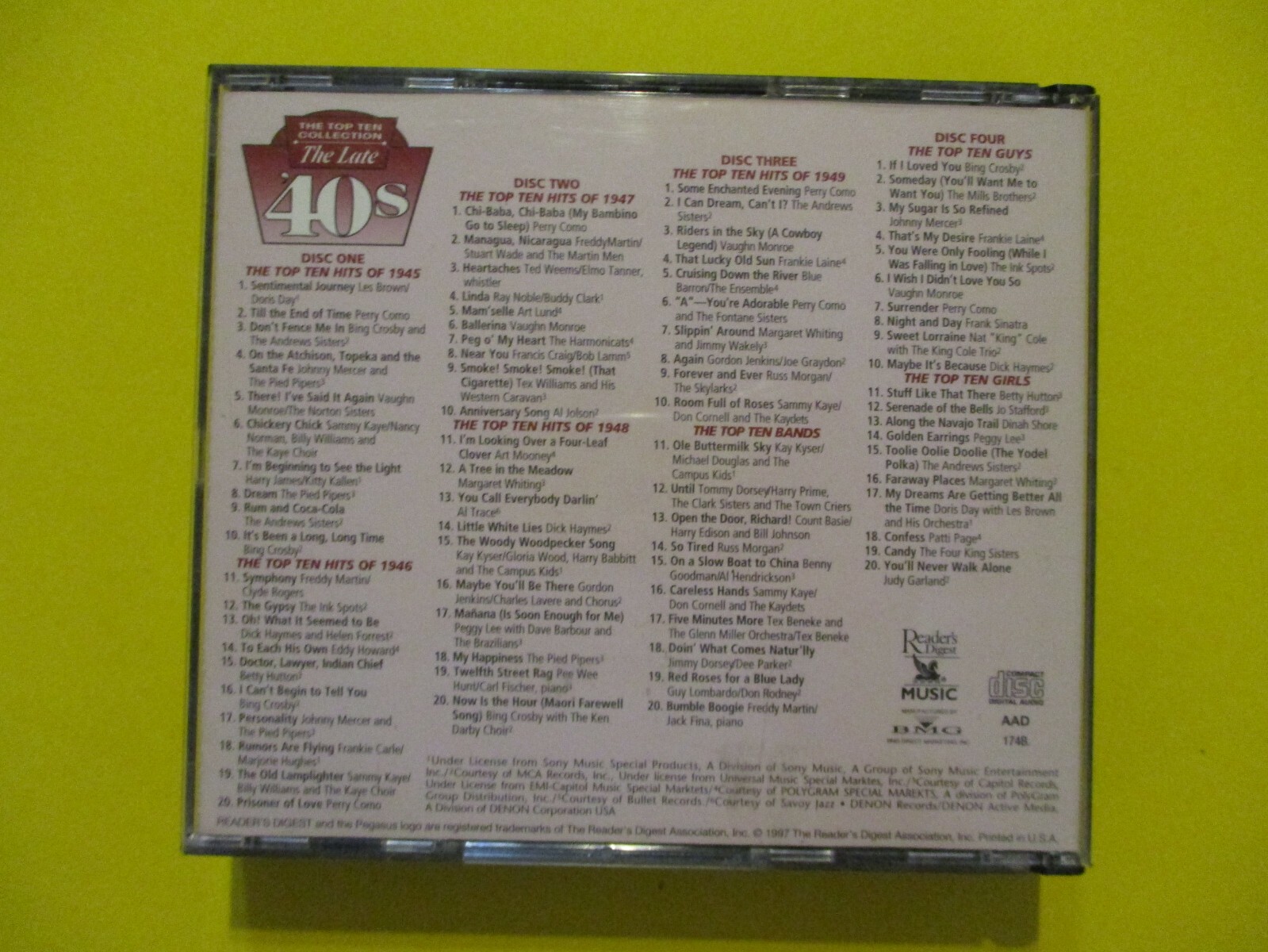 Reader's Digest The Late 40's Top Ten Collection 80 Tracks Excellent ...