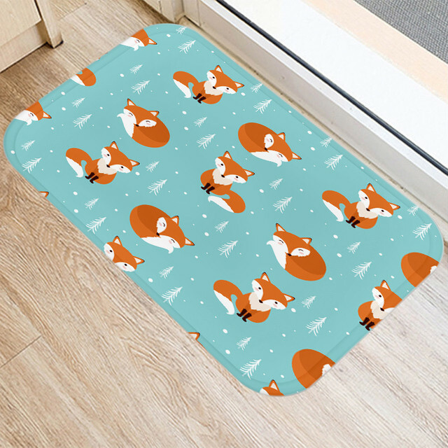 Cartoon fox Door Mat Indoor Hallway Balcony Mats Velvet Living Room ...