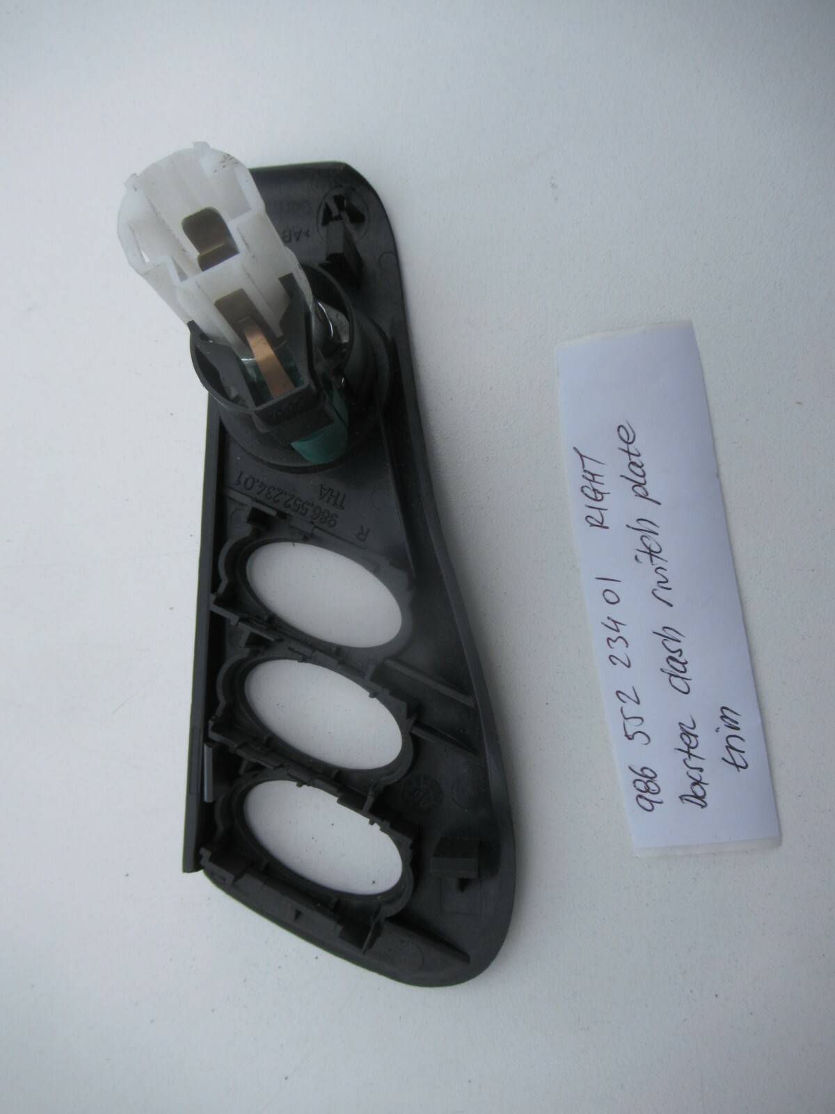 Porsche Boxster Dash Switch Plate Trim 98655223401 RIGHT BLACK C#7 Isle ...