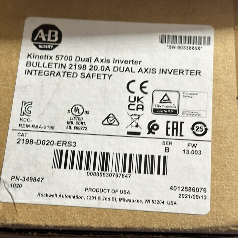 NEW~ Allen Bradley 2198-D020-ERS3 Kinetix 5700 Dual Axis Inverter | eBay