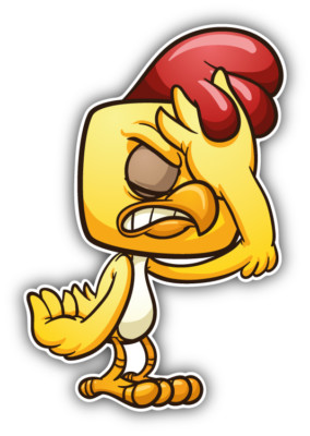 Cartoon Chicken Disappointed Car Bumper Sticker Decal - ''SIZES'' | eBay