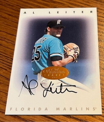 1996 LEAF SIGNATURE SERIES AL LEITER Bronze AUTOGRAPH CARD SP Marlins ...